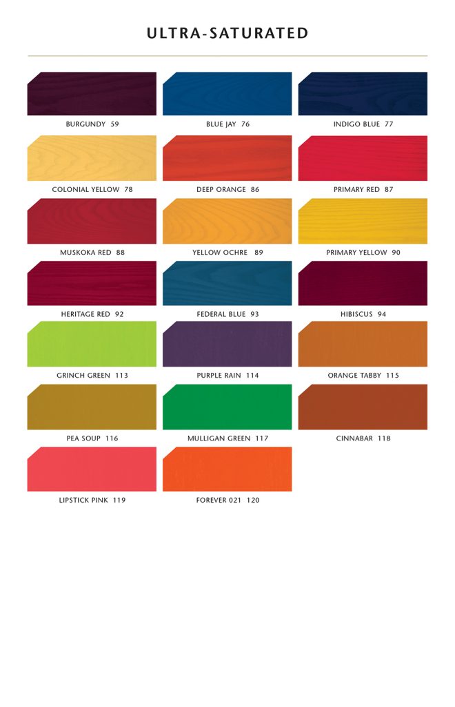 Timber Top Store Finishes | Sansin Transparent Wood Stain Colours